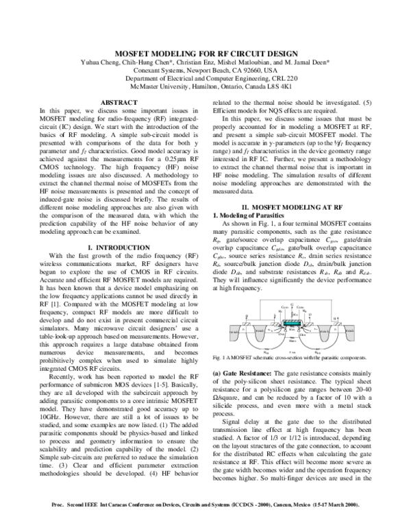 (PDF) MOSFET modeling for RF circuit design