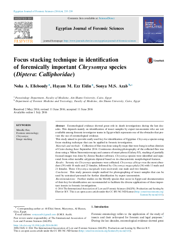 (PDF) Focus stacking technique in identification of forensically ...