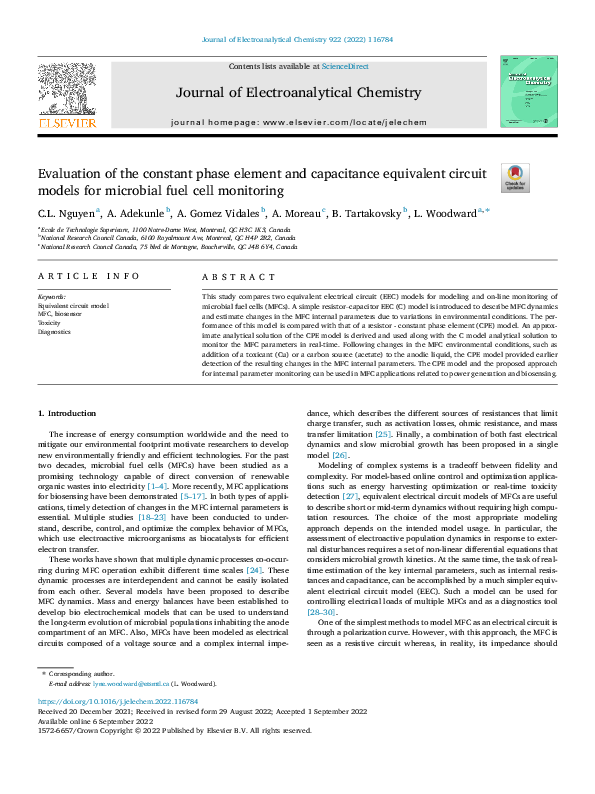 (PDF) Evaluation of the constant phase element and capacitance equivalent circuit models for ...