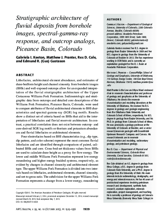(PDF) Stratigraphic architecture of fluvial deposits from borehole images, spectral-gamma-ray ...