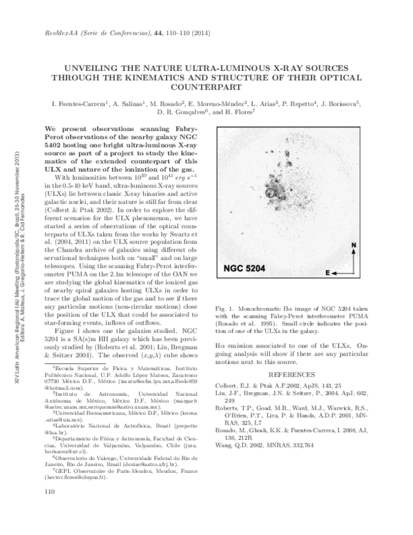 (PDF) Unveiling the Nature Ultra-Luminous X-Ray Sources Through the Kinematics and Structure of ...