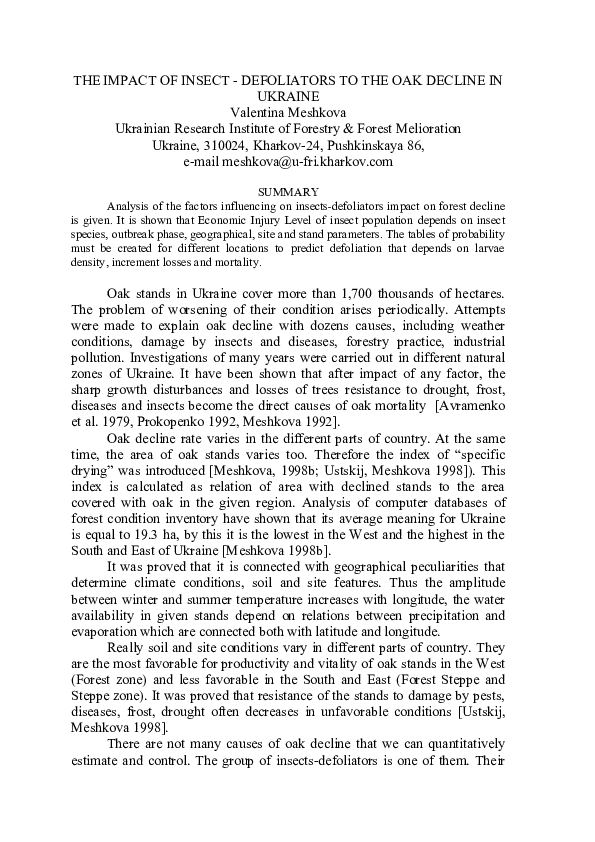 (DOC) The impact of insect-defoliators to the oak decline in Ukraine