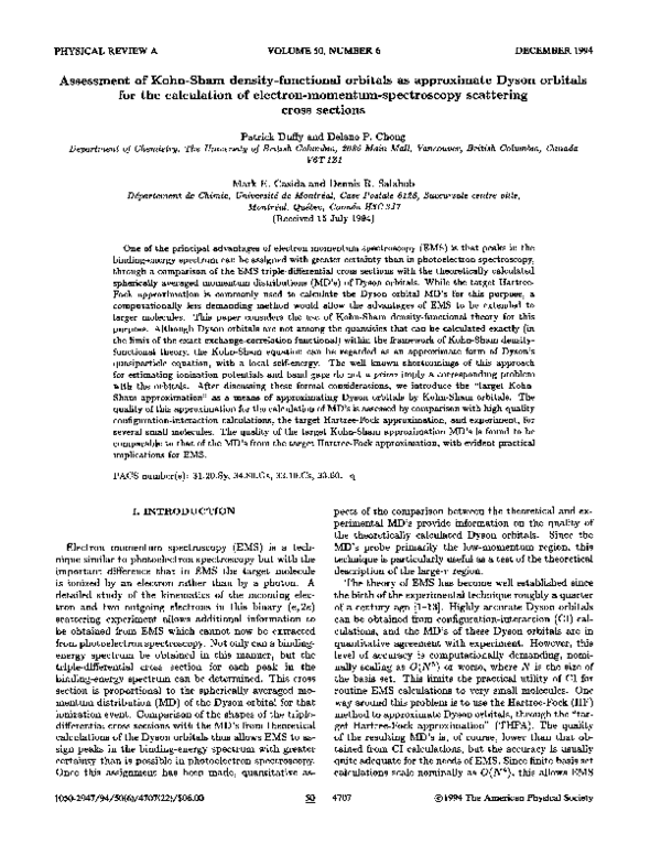 Pdf Assessment Of Kohn Sham Density Functional Orbitals As Approximate Dyson Orbitals For The