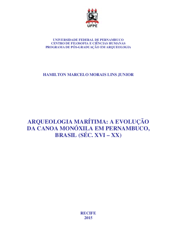 (PDF) Arqueologia marítima: a evolução da canoa monóxila em Pernambuco ...