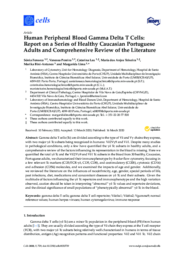 (PDF) Human Peripheral Blood Gamma Delta T Cells: Report on a Series of ...
