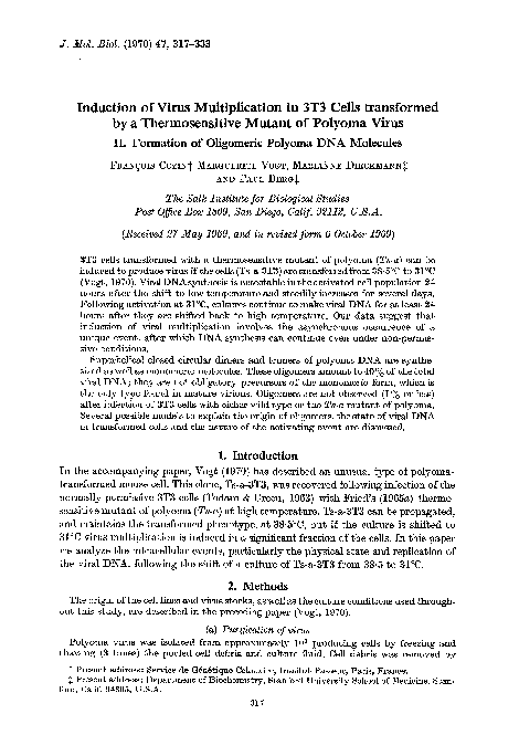 (PDF) Induction of virus multiplication in 3T3 cells transformed by a ...