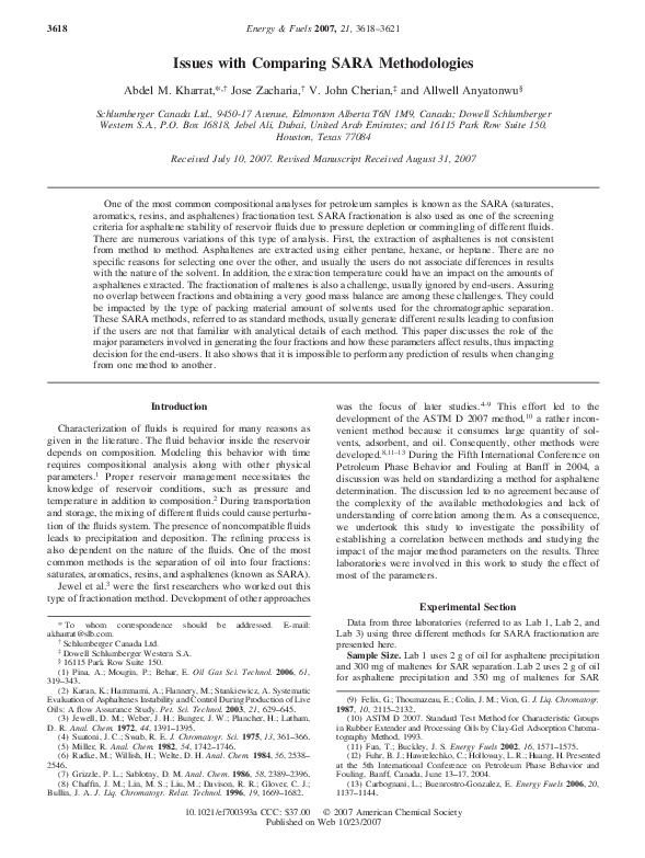 (PDF) Issues with Comparing SARA Methodologies