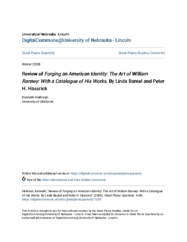 (PDF) Review of \u3ci\u3eForging an American Identity: The Art of ...