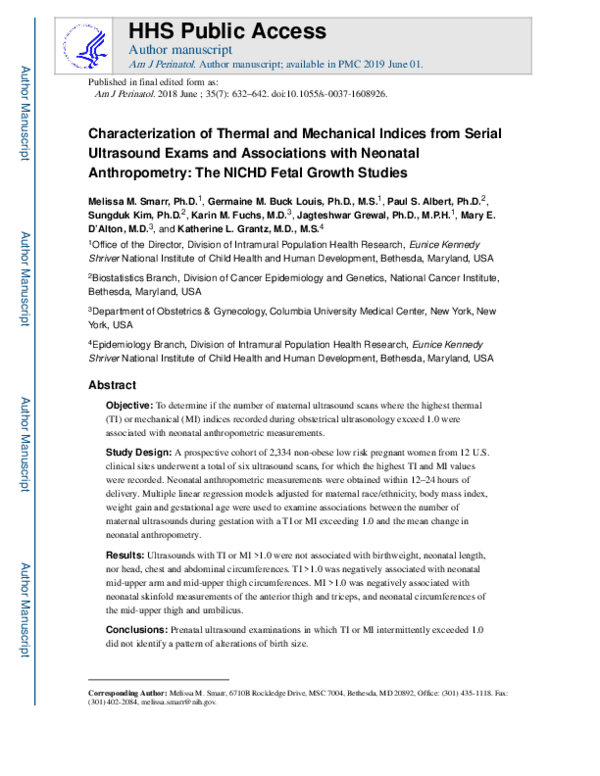 (PDF) Characterization of Thermal and Mechanical Indices from Serial ...