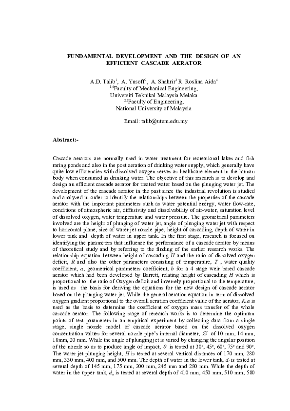 (DOC) Fundamental Development and the Design of an Efficient Cascade ...
