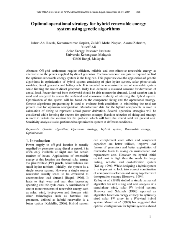 (PDF) System Using Genetic Algorithms
