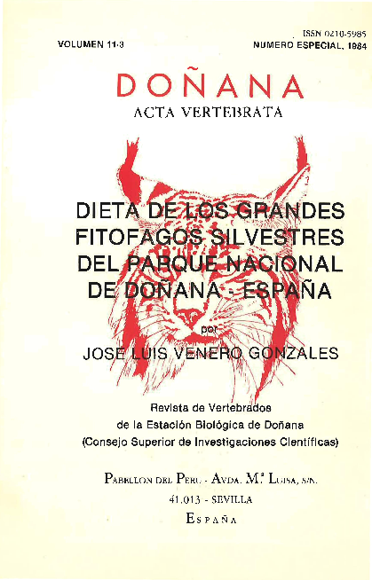 (PDF) Dieta de los grandes fitofagos silvestres del parque nacional de ...