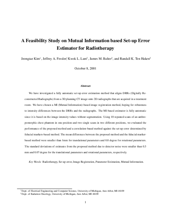 (PDF) A feasibility study of mutual information based setup error ...