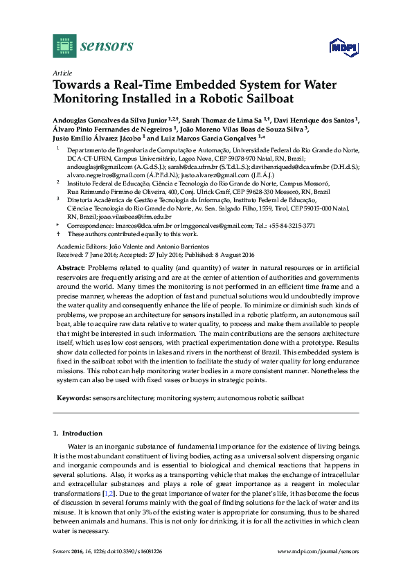 (PDF) Towards a Real-Time Embedded System for Water Monitoring ...