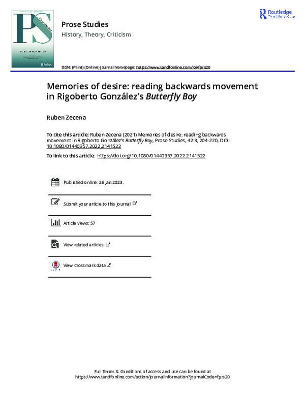 (PDF) Memories of desire: reading backwards movement in Rigoberto ...