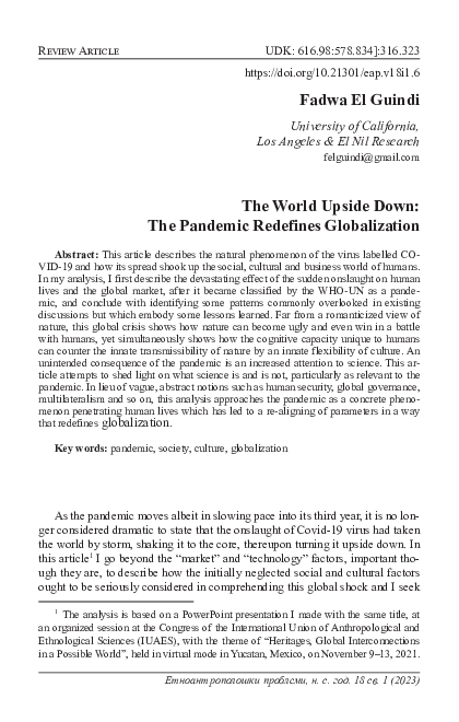 (PDF) The World Upside Down: The Pandemic Redefines Globalization