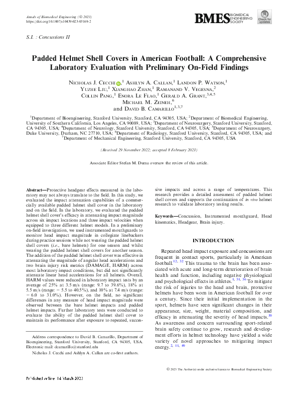 (PDF) Padded Helmet Shell Covers in American Football: A Comprehensive ...