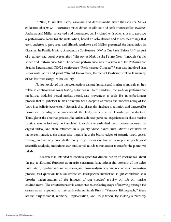 (PDF) Reframing Habitat