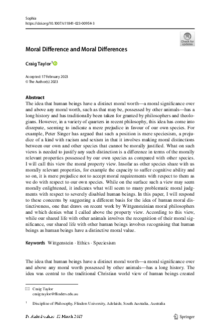 (PDF) Moral Difference and Moral Differences