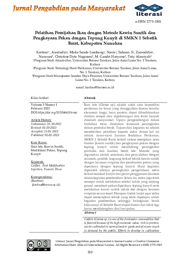 (PDF) Pelatihan Pemijahan Ikan dengan Metode Kawin Suntik dan ...