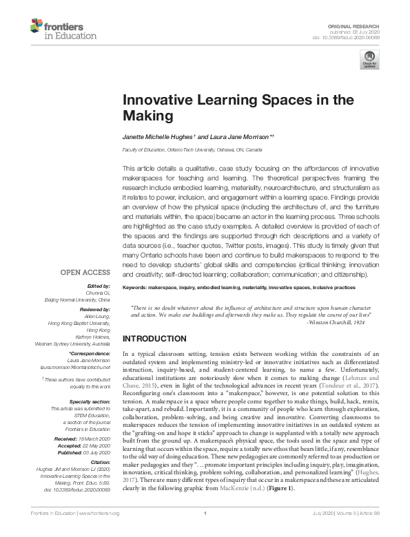 (PDF) Innovative Learning Spaces in the Making