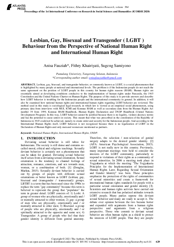 (PDF) Lesbian, Gay, Bisexual and Transgender (LGBT) Behaviour from the ...