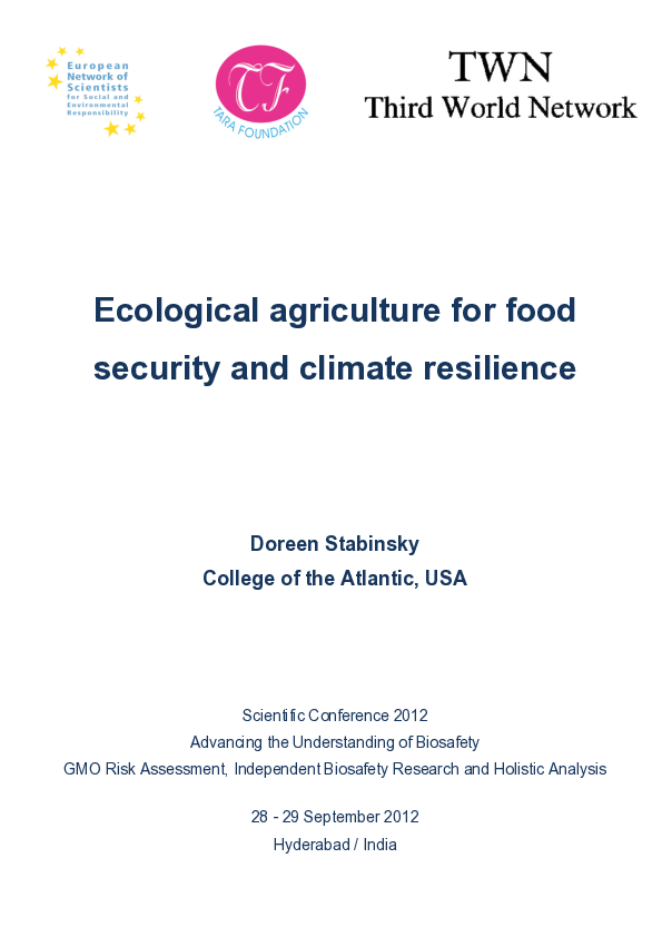 (PDF) Ecological Agriculture: Food Security & Resilience