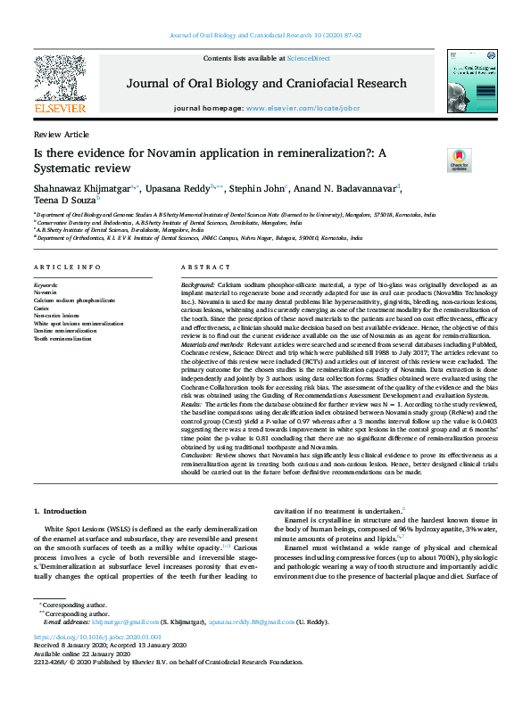 (PDF) Is there evidence for Novamin application in remineralization?: A ...