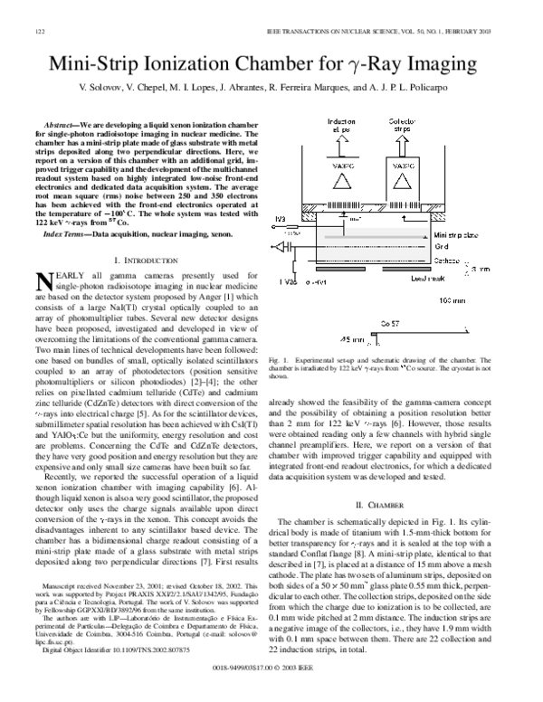 (PDF) Mini-strip ionization chamber for γ-ray imaging