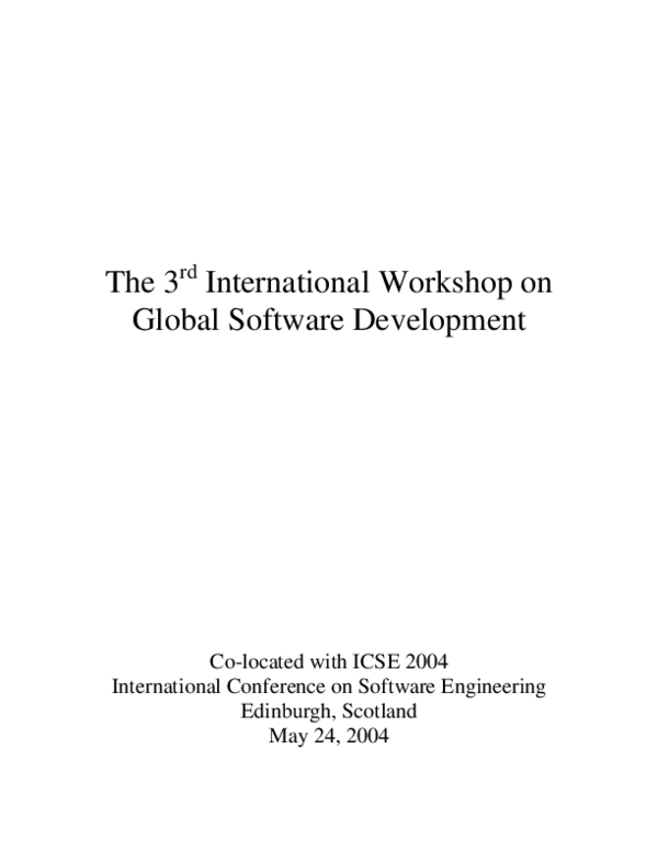 (PDF) An empirical study on global software development: offshore insourcing of IT projects | J ...