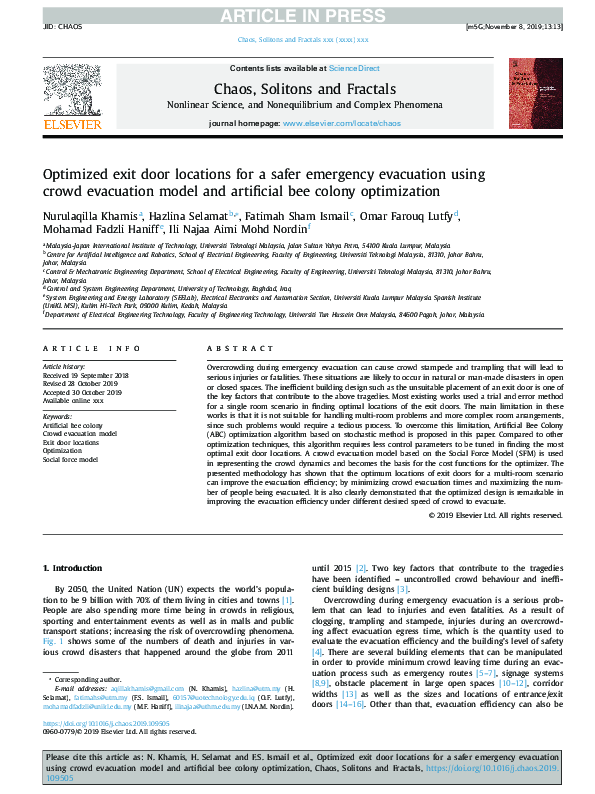(PDF) Optimized exit door locations for a safer emergency evacuation ...