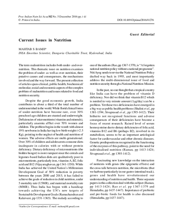 (PDF) Current Trends in Nutrition