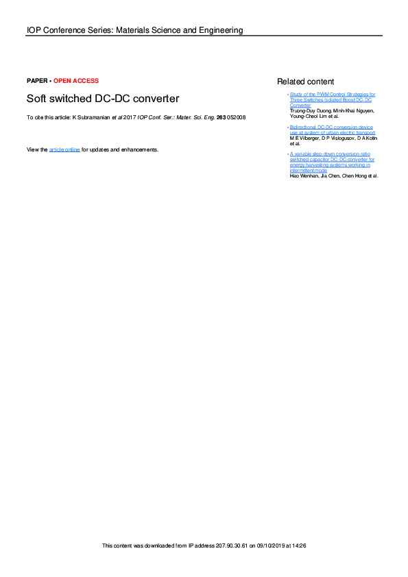 (PDF) Soft switched DC-DC converter