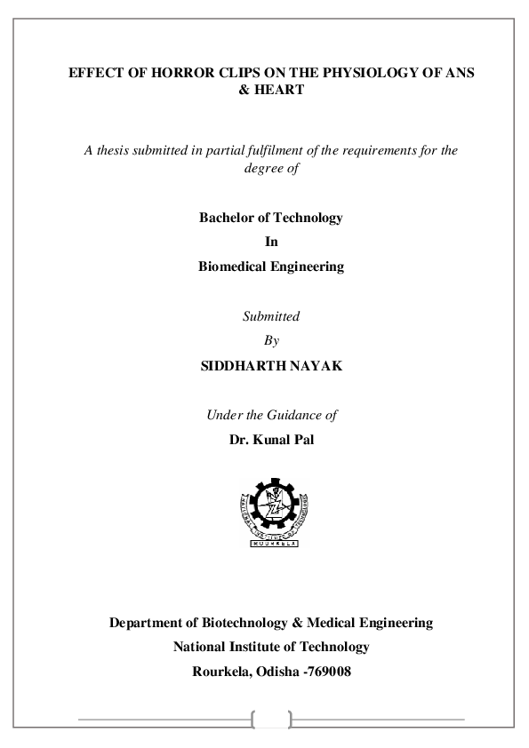(PDF) Effect of horror clips on the physiology of ANS & heart using ECG ...