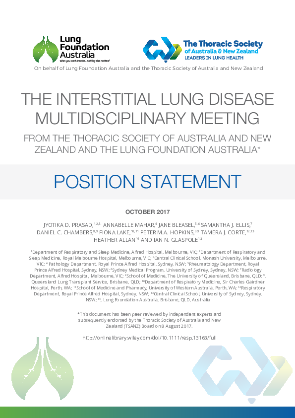 (PDF) The interstitial lung disease multidisciplinary meeting: A ...