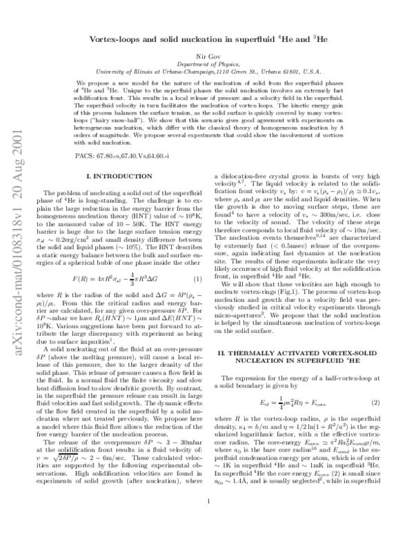 (PDF) Vortex-Loops and Solid Nucleation in Superfluid 4He and 3He
