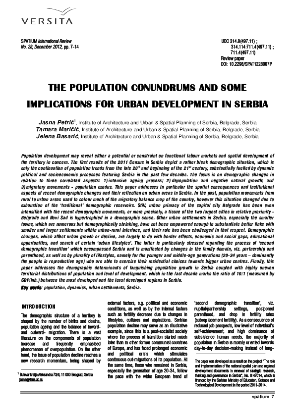(PDF) The population conundrums and some implications for urban ...