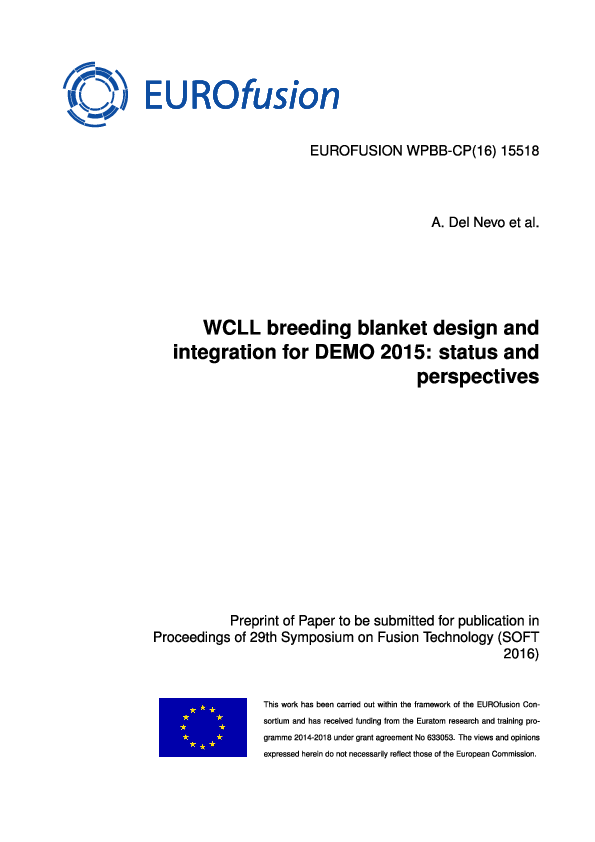 (PDF) WCLL breeding blanket design and integration for DEMO 2015 ...