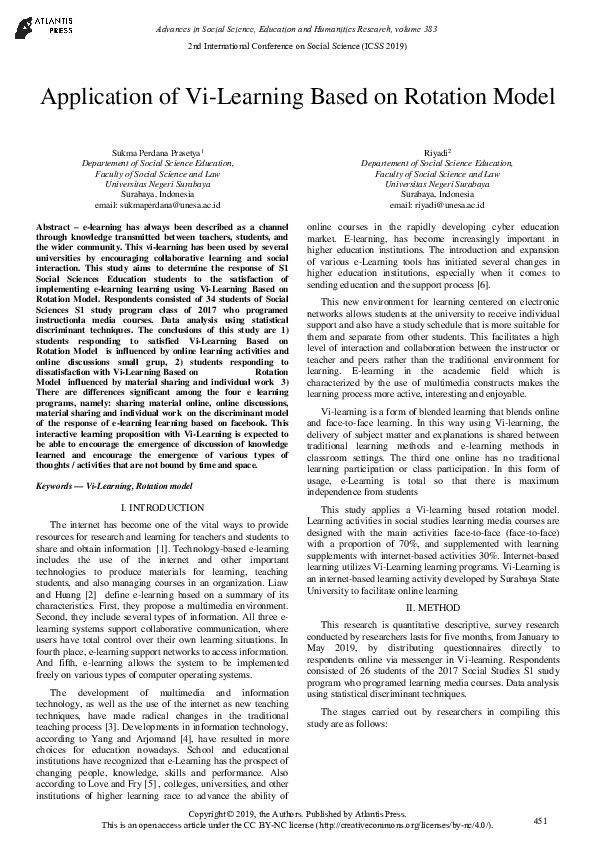 (PDF) Application of Vi-Learning Based on Rotation Model