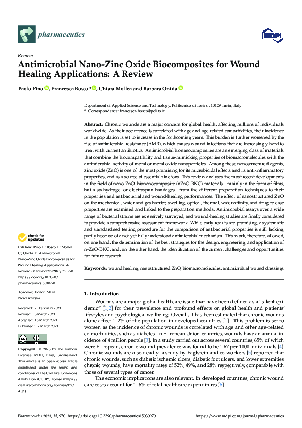 (PDF) Antimicrobial Nano-Zinc Oxide Biocomposites for Wound Healing ...