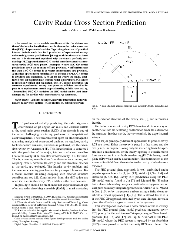 (PDF) Cavity Radar Cross Section Prediction