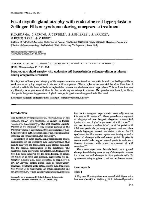 (PDF) Focal oxyntic gland atrophy with endocrine cell hyperplasia in ...