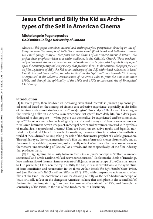 (PDF) Jesus Christ and Billy the Kid as Archetypes of the Self in ...