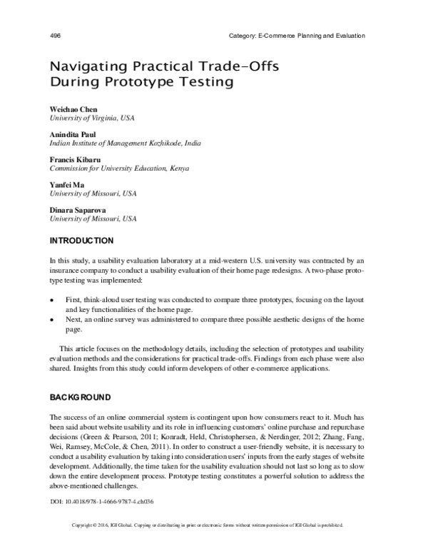 (PDF) Navigating Practical Trade-Offs During Prototype Testing