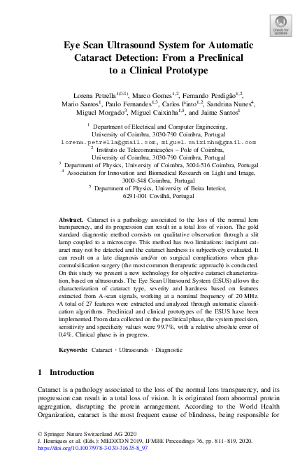 Pdf Eye Scan Ultrasound System For Automatic Cataract Detection From A Preclinical To A