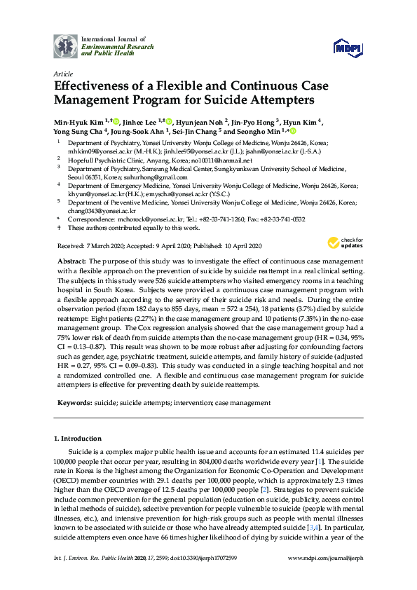 (PDF) Effectiveness of a Flexible and Continuous Case Management ...