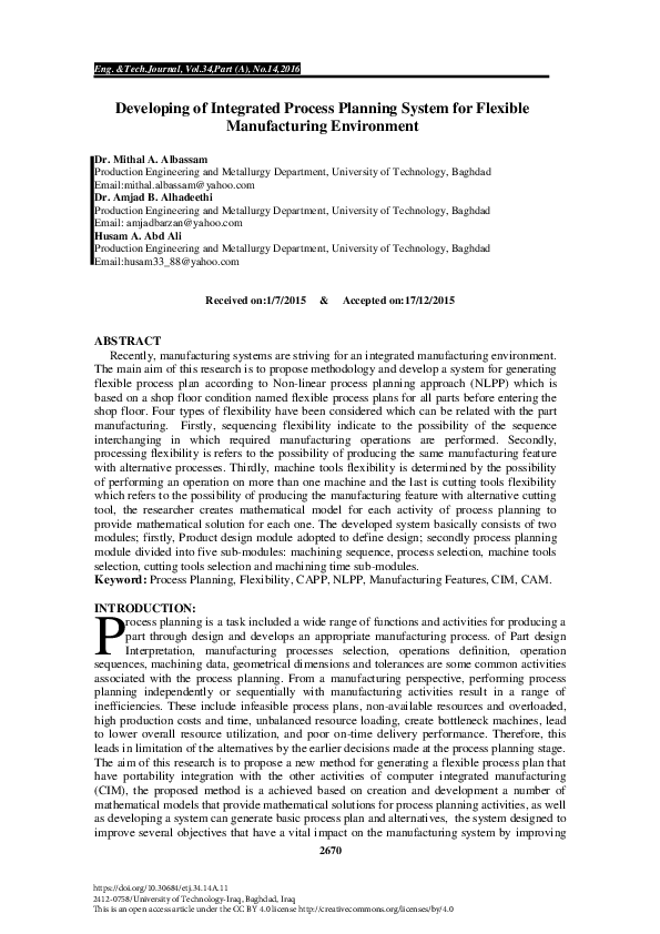 (PDF) Developing of Integrated Process Planning System for Flexible ...