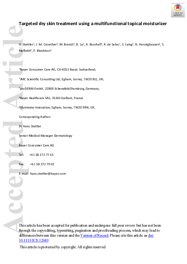 (PDF) Targeted dry skin treatment using a multifunctional topical ...