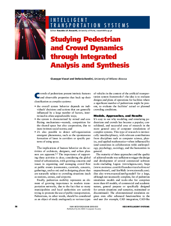 (PDF) Studying Pedestrian and Crowd Dynamics through Integrated ...