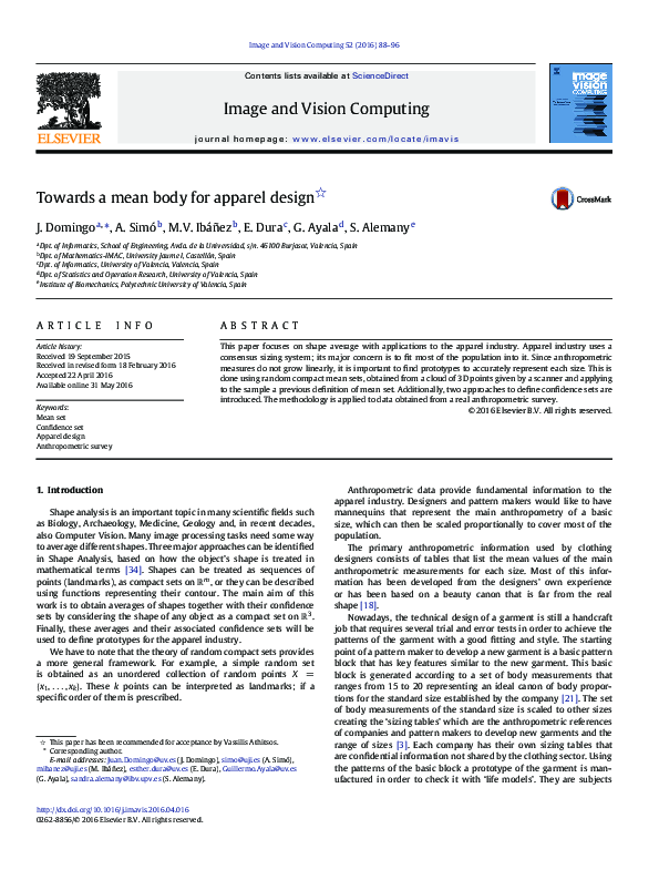 (PDF) Towards a mean body for apparel design